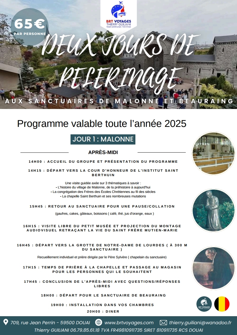 Pèlerinage aux Sanctuaires de Malonne et Beauraing - BRT VOYAGES ...